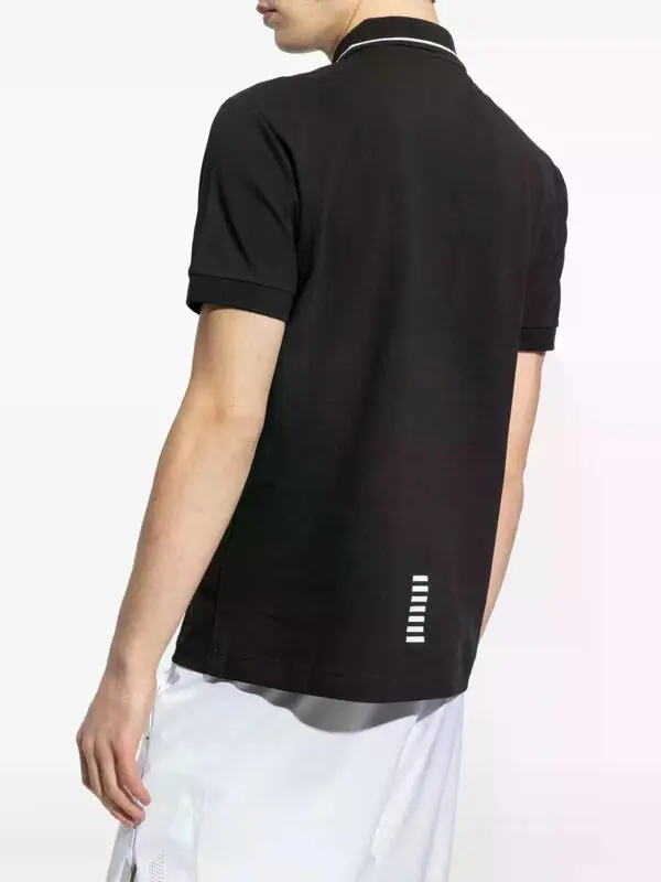 EA7 Piqué-weave Polo Shirt - Black