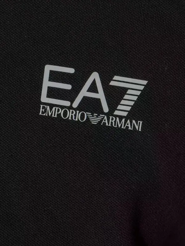 EA7 Piqué-weave Polo Shirt - Black