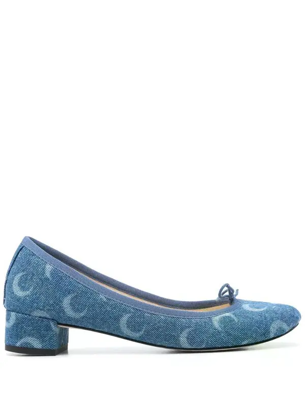 Marine Serre X Camille Repetto Moon-Print Pumps - Blue | Editorialist