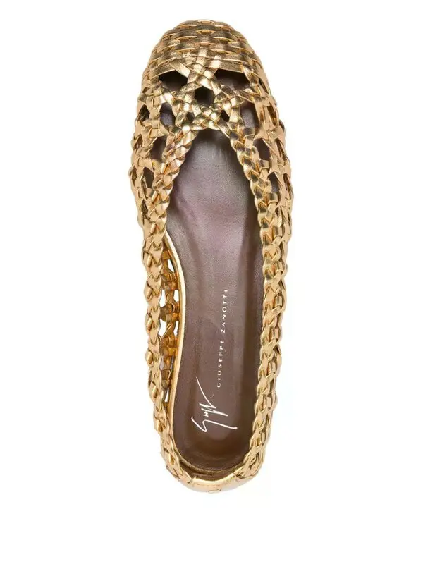 GIUSEPPE ZANOTTI Georgia Cage Ballet Flats - Gold