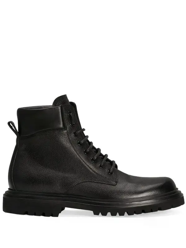 Dolce & Gabbana Calfskin Lace-up Combat Boots