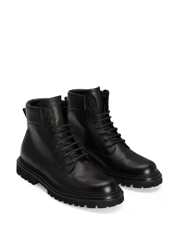Dolce & Gabbana Calfskin Lace-up Combat Boots