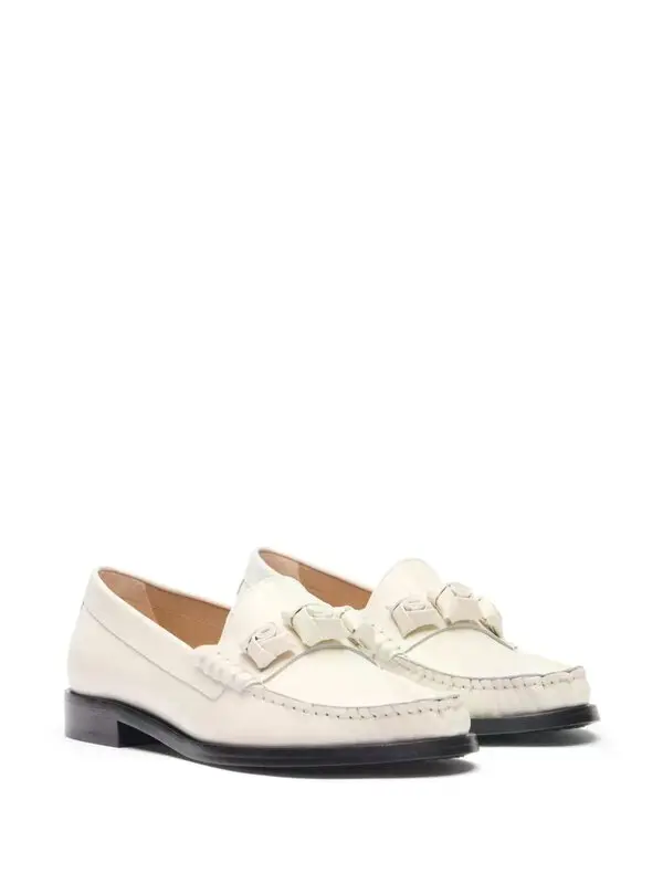 STUART WEITZMAN Leather Loafers - White