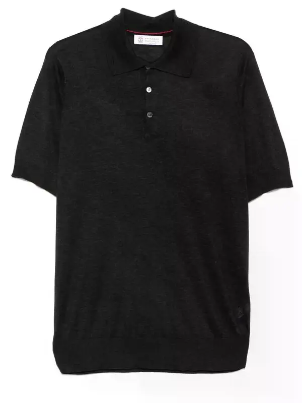 Brunello Cucinelli Fine-knit Polo Shirt - Grey
