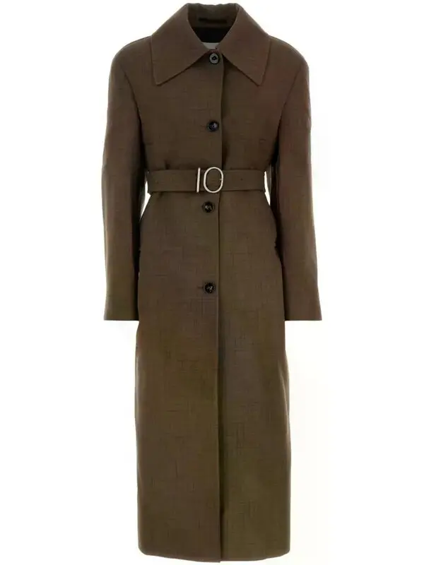 JIL SANDER Belted Coat - Brown