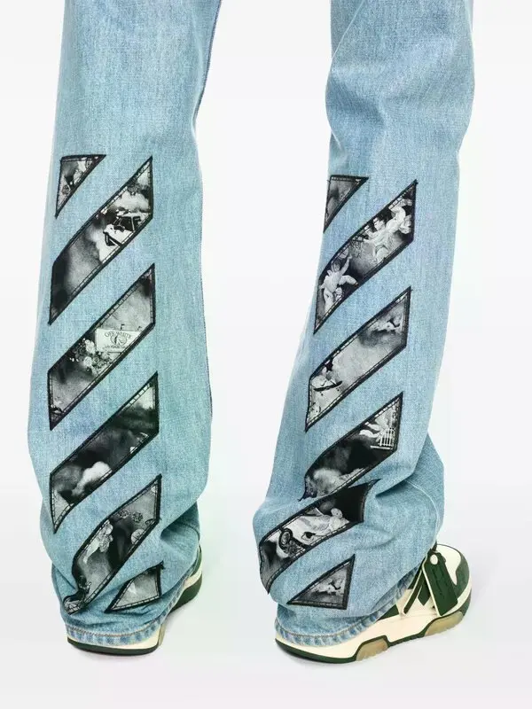 Off-White Straight Leg Jeans - Blue