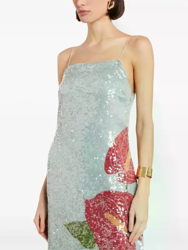 Farm Rio Sequin-Embellished Midi Dress In Blue - 57% Off | Editorialist