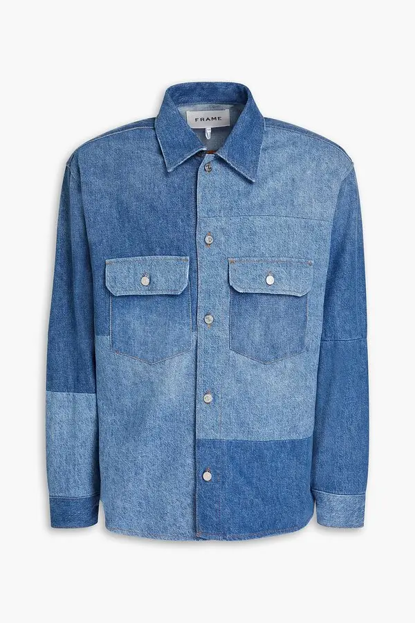 FRAME Paneled Denim Shirt