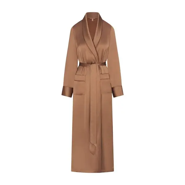 SKIMS Woven Shine Long Robe - Sienna