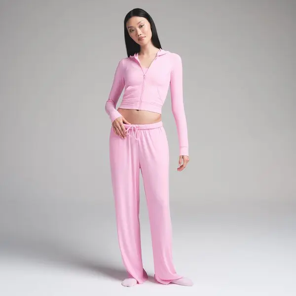 Skims Soft Lounge Zip Up Hoodie - Bubblegum | Editorialist