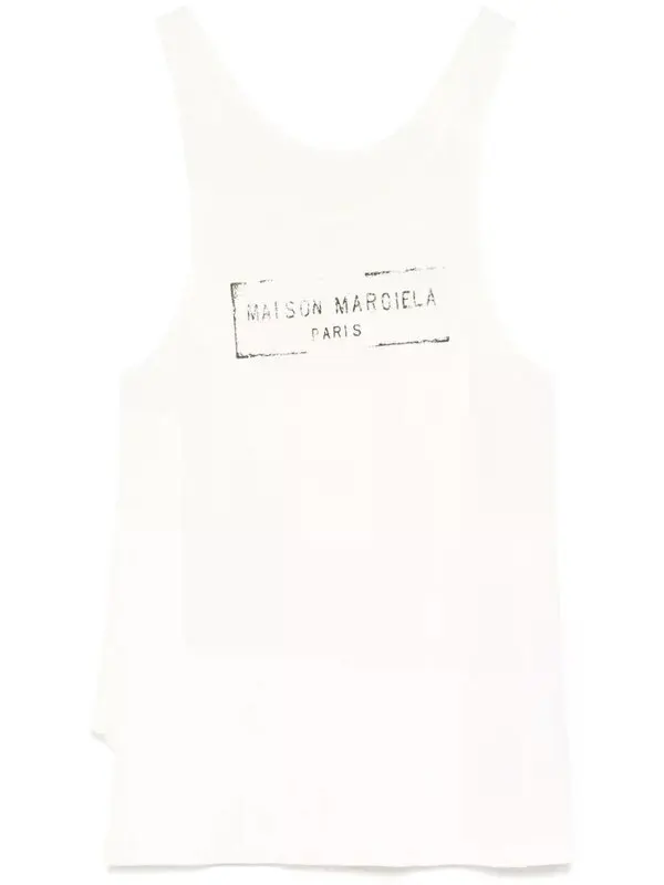 MAISON MARGIELA Logo-print Tank Top - Neutrals