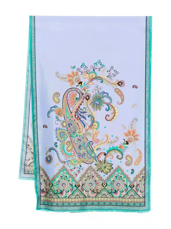 Etro Paisley-print Scarf - Green