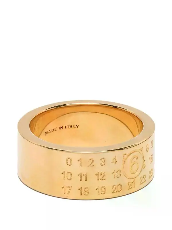 MAISON MARGIELA Numbers-engraved Band Ring - 950 Gold