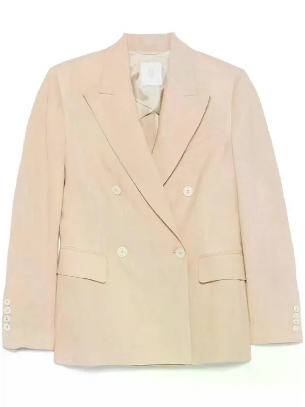 Eleventy Linen Double-breasted Blazer - Neutrals