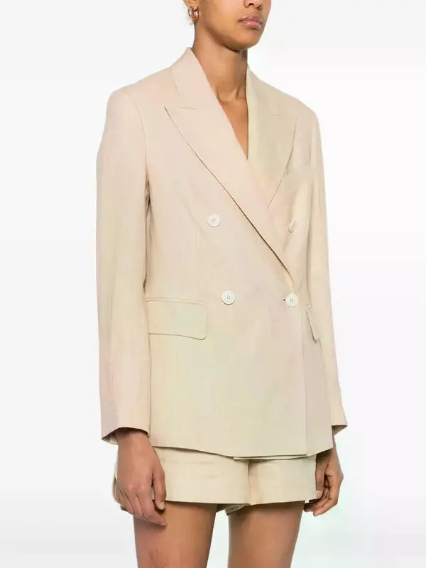 Eleventy Linen Double-breasted Blazer - Neutrals