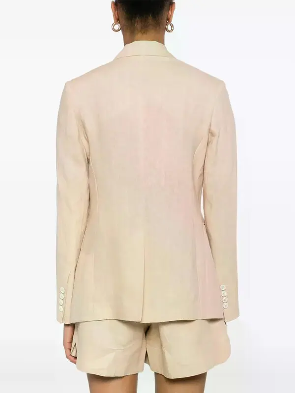Eleventy Linen Double-breasted Blazer - Neutrals