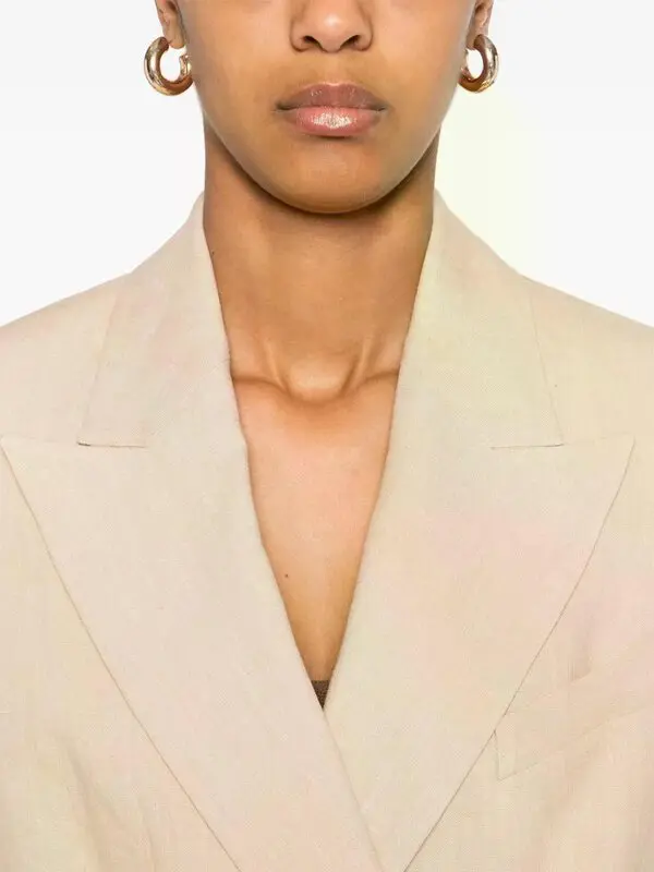 Eleventy Linen Double-breasted Blazer - Neutrals