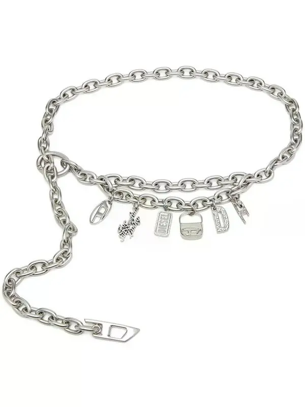 DIESEL Charm Chain Belt - Silver