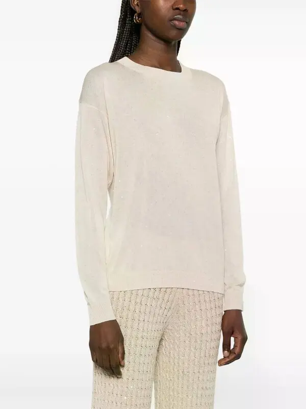 Eleventy Sequined Sweater - Neutrals