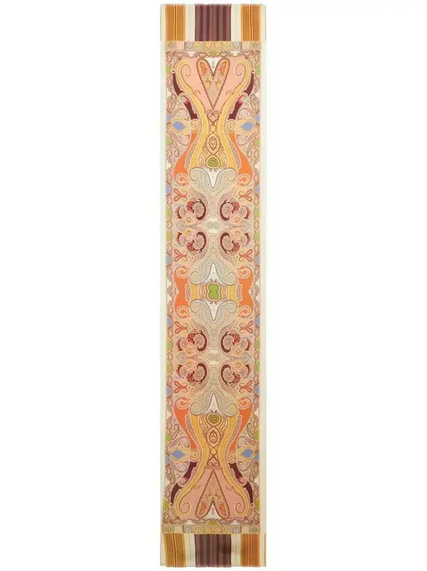 Etro Paisley-print Silk Scarf - Yellow