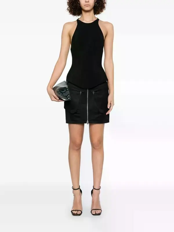 MUGLER Cargo Mini Skirt - Black