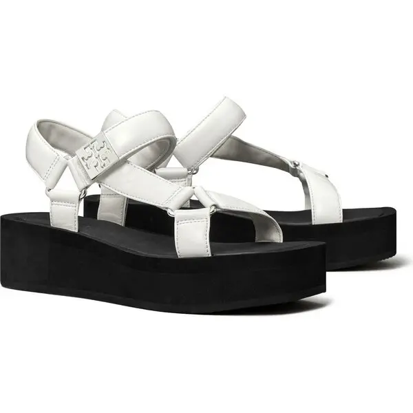 Tory Burch Mellow Platform Sandal - Optic White/silver/black