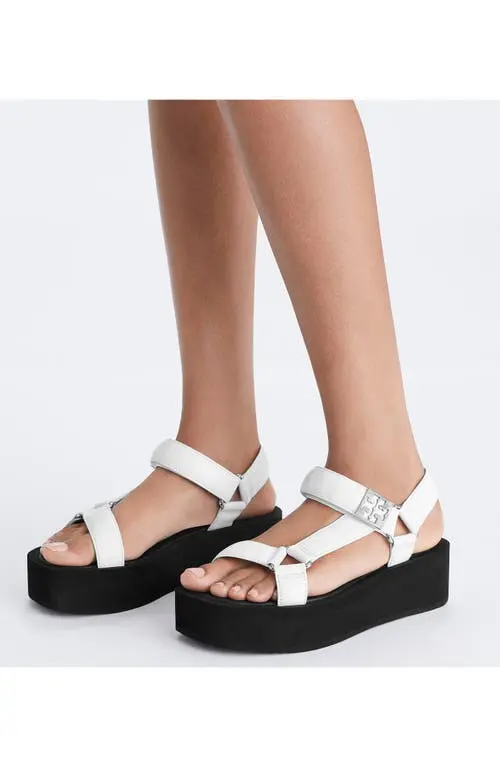 Tory Burch Mellow Platform Sandal - Optic White/silver/black