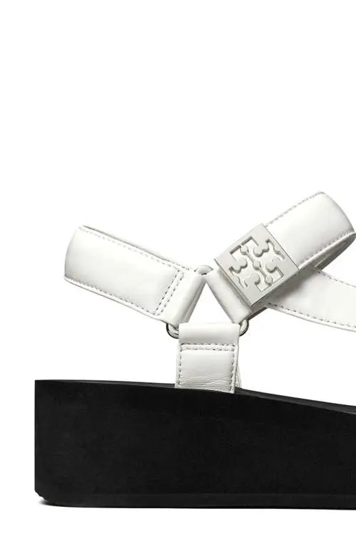 Tory Burch Mellow Platform Sandal - Optic White/silver/black