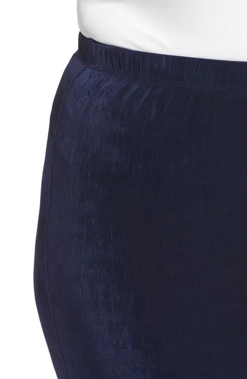 Vikki Vi Stretch Knit Straight Maxi Skirt - Navy