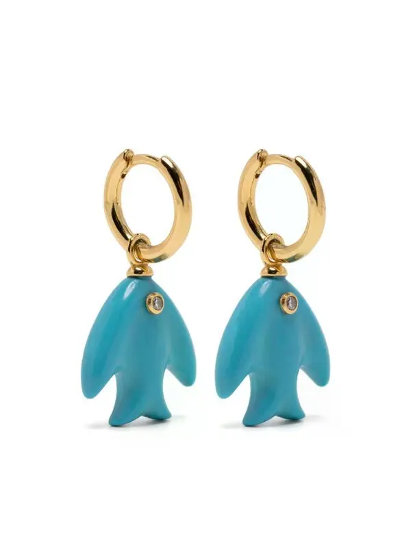 ESHVI Fish Drop Earrings - Blue