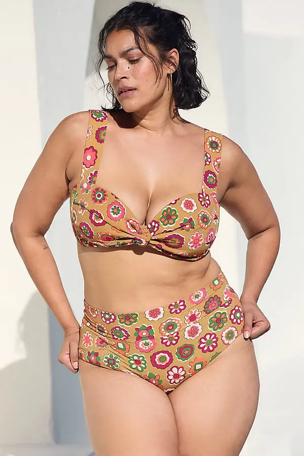 MONTCE Mazzy Plus Floral Hayden Bikini Top - Yellow Pattern