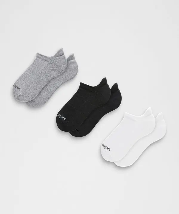 Lululemon Daily Essential Tab Socks - White/heathered Core Light Grey/black