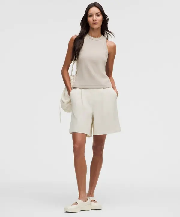 Lululemon Daydrift Pleated High-rise 7" Short - Light Ivory