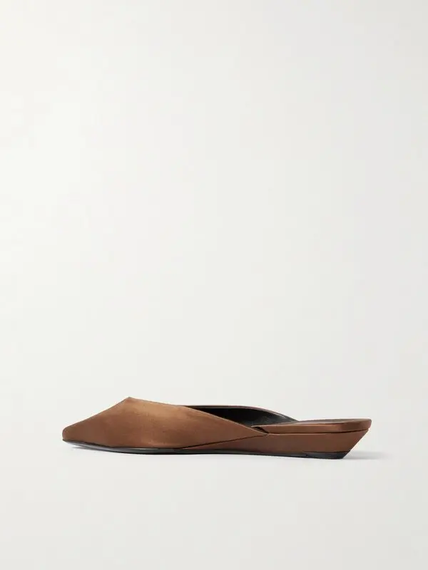Loulou De Saison Petros Satin Slippers - Brown
