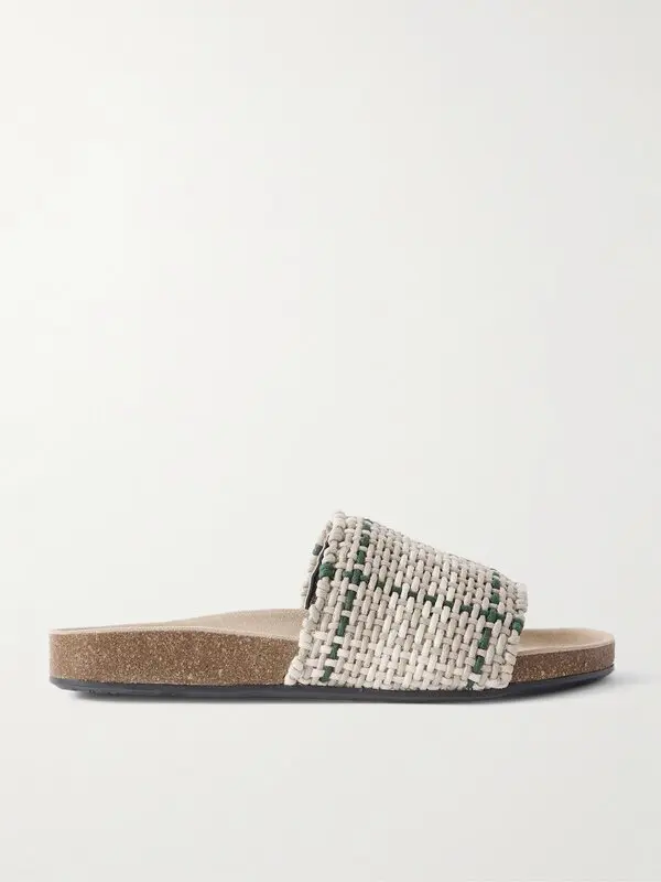 JW Anderson Checked Waxed-cotton Slides