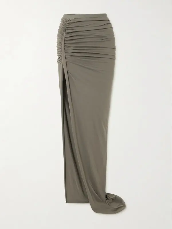 Rick Owens Edfu Asymmetric Maxi Skirt - Gray