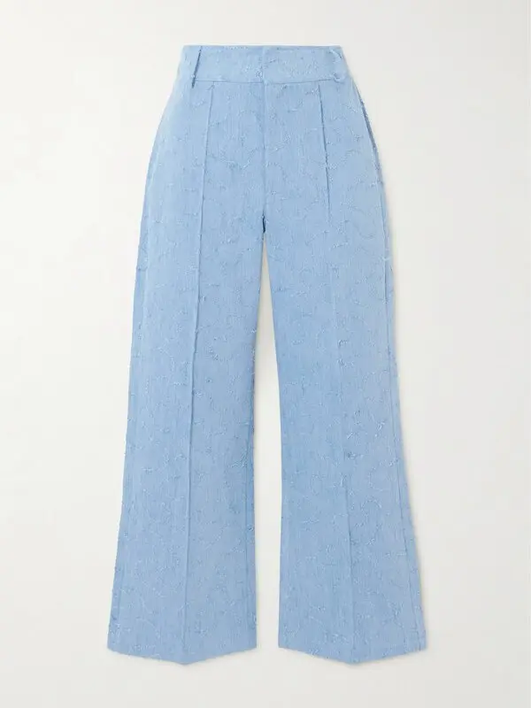 DESTREE Yoshimoto Frayed High-rise Wide-leg Jeans