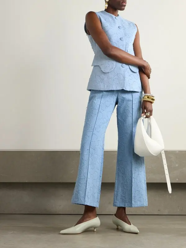 DESTREE Yoshimoto Frayed High-rise Wide-leg Jeans