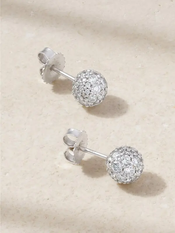 Irene Neuwirth Gumball 18-karat White Gold Diamond Earrings - Silver