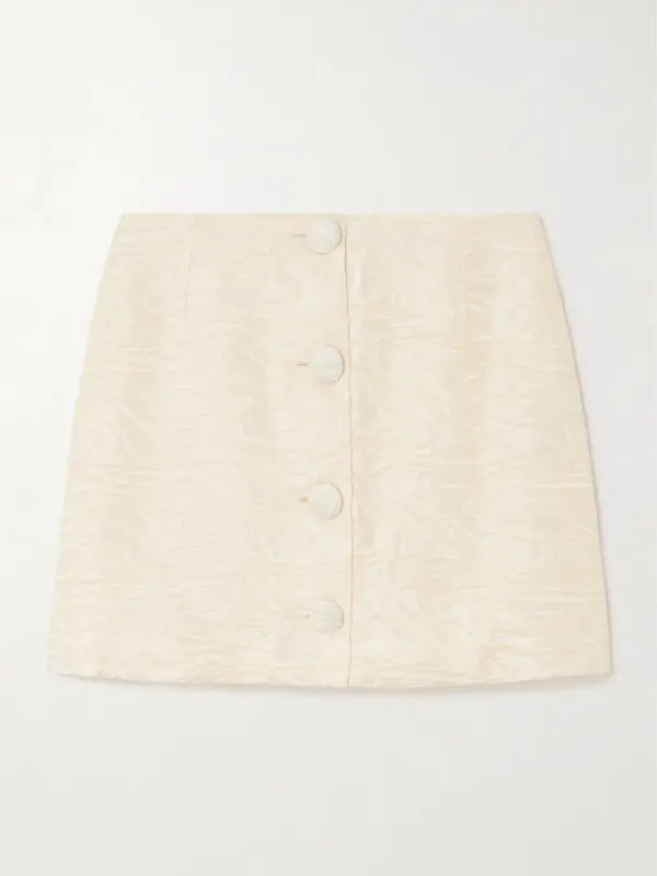 DESTREE Lucio Fil Coupé Mini Skirt - Neutrals