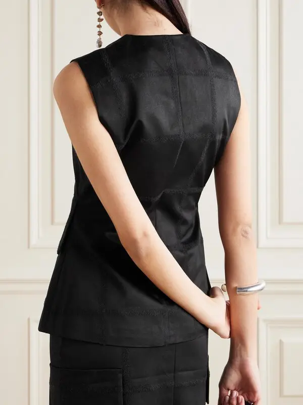 DESTREE Marianne Cotton-twill Jacquard Vest