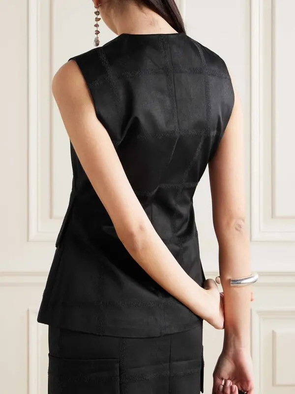 DESTREE Marianne Cotton-twill Jacquard Vest