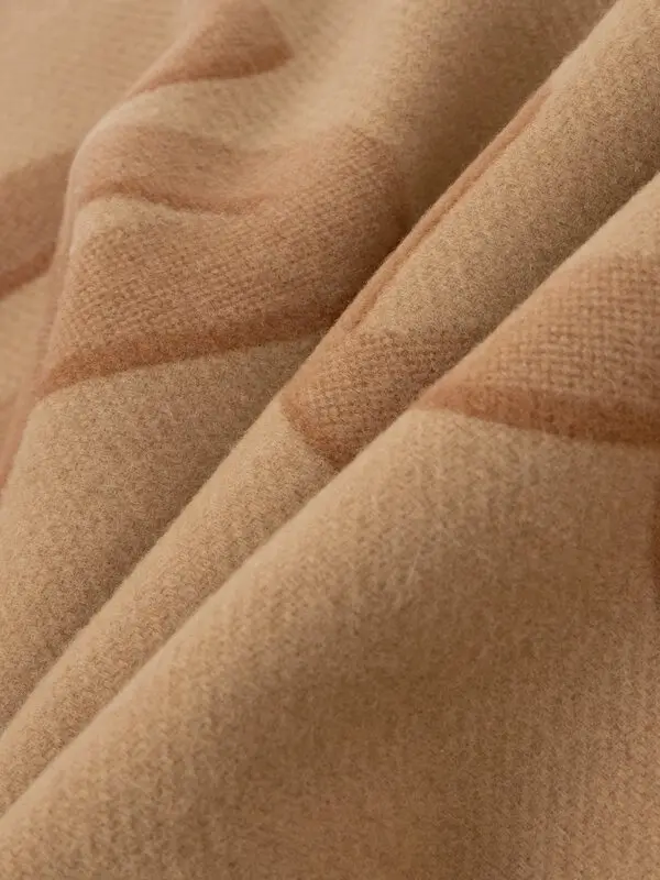 Balenciaga Fringed Printed Wool And Cashmere-blend Scarf - Neutrals