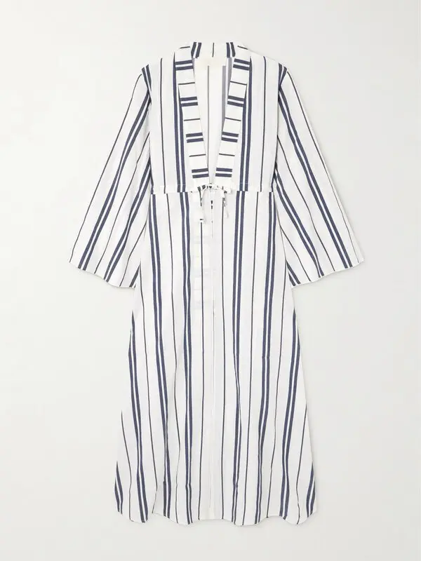DESTREE Otani Striped Woven Coverup - White