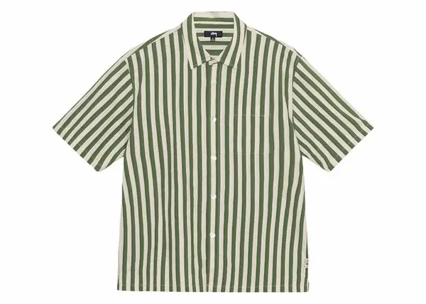 StÜssy Boxy Flat Striped Hem Shirt - Green