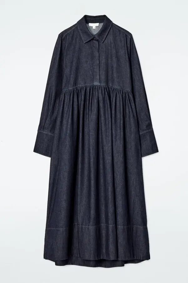 white christmas dresses Judith Long Sleeve Tiered Maxi Dress