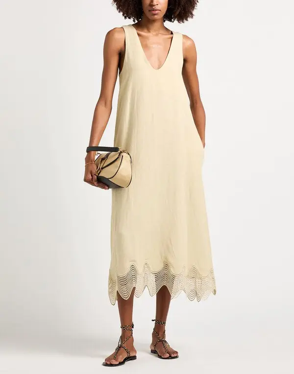 Alpha Studio Linen & Viscose Maxi Dress - Beige