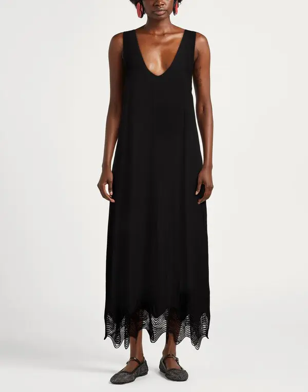 Alpha Studio Maxi Dress In Linen And Viscose