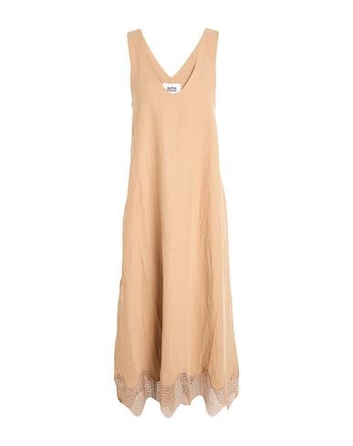 Alpha Studio Maxi Dress In Linen And Viscose - Camel