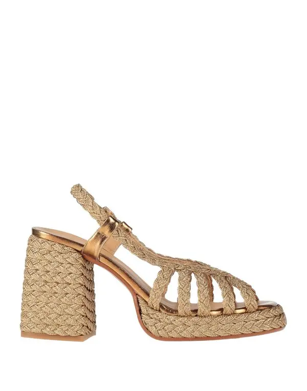 CastaÑer Metallic Textile Fiber Slingback Sandals